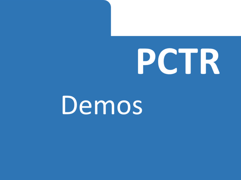 PCTR: Demos